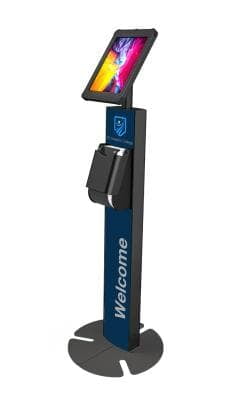 Custom Branded Enclosed iPad Floor Stand with Printer Mount